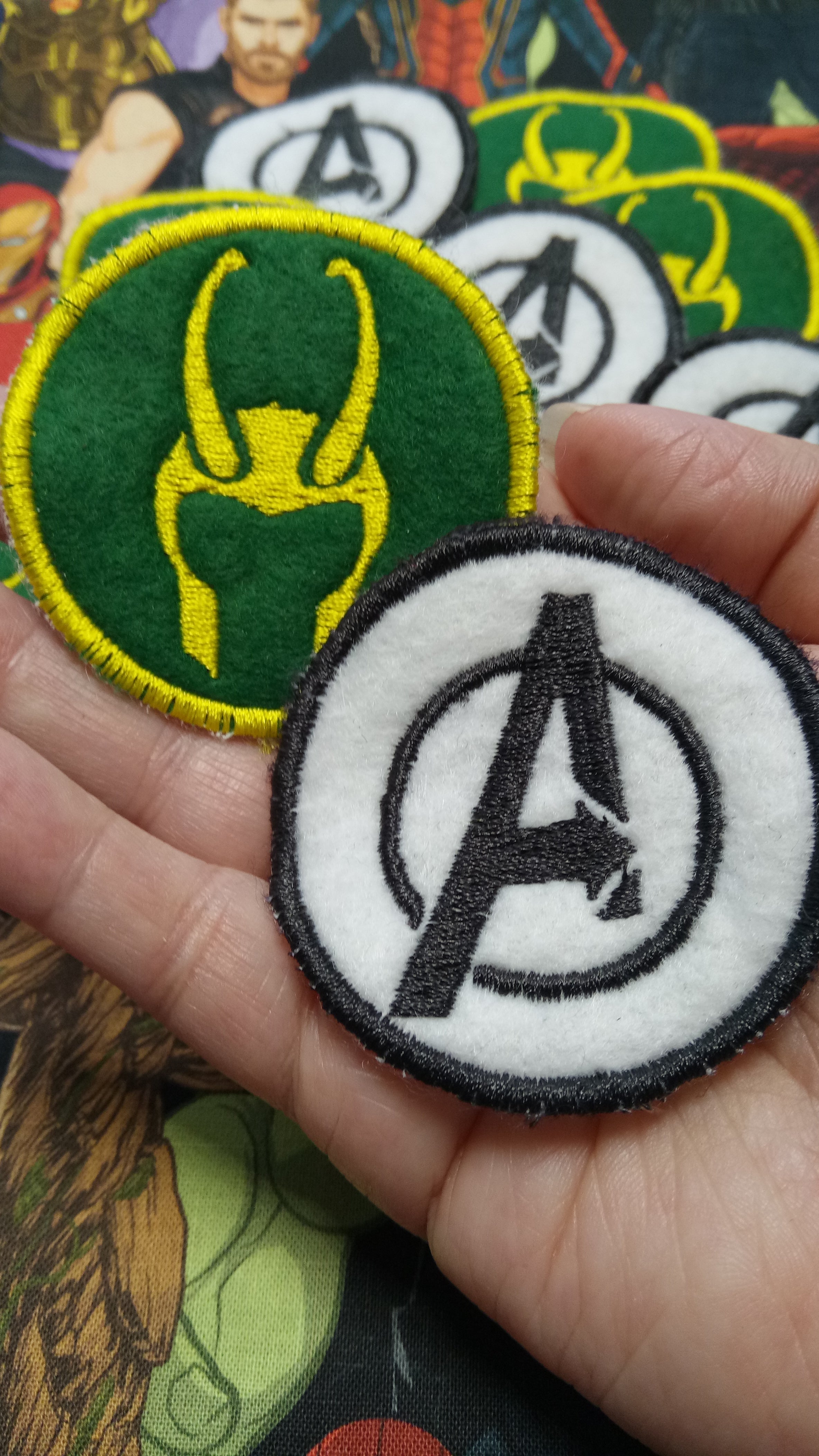 Avengers and Loki patches (inspired by source material) – PrimaDiana
